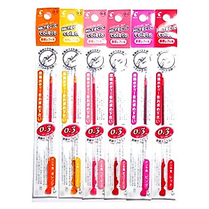 Pilot Hi-Tec-C Coleto Gel Ink Pen Refill 0.3mm, 15-color Set(Japan Import) [Komainu-Dou Original Package]