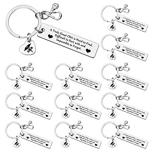 12 PCS Certified Nursing Assistant Gift CNA Graduation Gifts Nurse Keychain for Women Men CNA Certified Nursing Assistant Keychain Inspirational Gift for Registered Nurse Student Future Nurse Gift