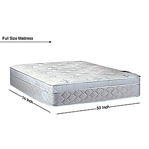 Greaton Plush Foam Encased Hybrid Eurotop Innerspring Fully Assembled Mattress, Full, grey