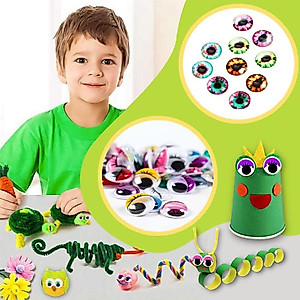 Self Adhesive Googly Wiggle Eyes, Multi Colors and Sizes Craft Sticker Eyes DIY Scrapbooking Crafts Projects Dolls Accessories(Black Mixed 100PCS)