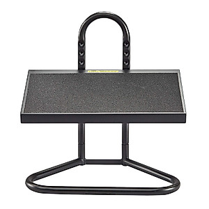 Safco Products Task Master Adjustable Footrest 5124, 9 Positions, Tubular Steel Construction