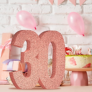 30th Birthday Decorations for Women,30th Anniversary Decorations,Rose Gold Glitter 30th Birthday Party Centerpieces for Table Decorations,30 Table Topper Decor