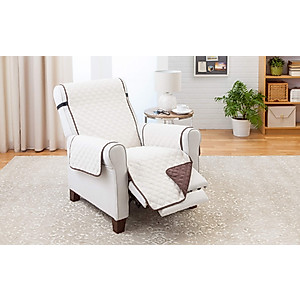 Couch Guard XL Recliner/Chair Cover - Stylish Sofa Slipcover - Shield & Protects from Pets, Kids, Stains - Reversible, Convenient Pocket, Easy Wash & Dry - Chocolate/Tan