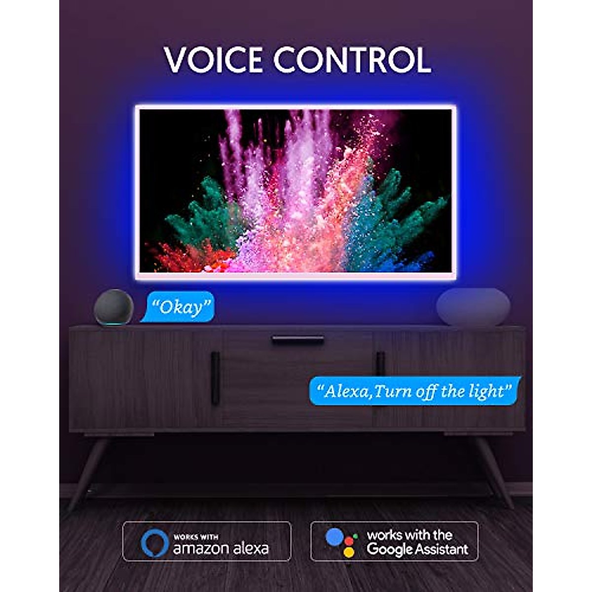 Avatar Controls TV LED Backlights, 9.8FT Smart LED Lights for Behind TV with Music Sync 16 Million Colors Changing RGB Strip Lights Works with Alexa Google Home for 40-60 inch TVs, WiFi APP Control