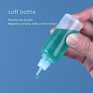 Kemborsi 10Ml Empty Squeezable Dropper Bottles,30Pcs Plastic Thin Tip Dropper Bottles,Portable Eye Liquid Dropper bottles Plastic Refillable Containers with Screw Cap and Plug,Resistant Open Design