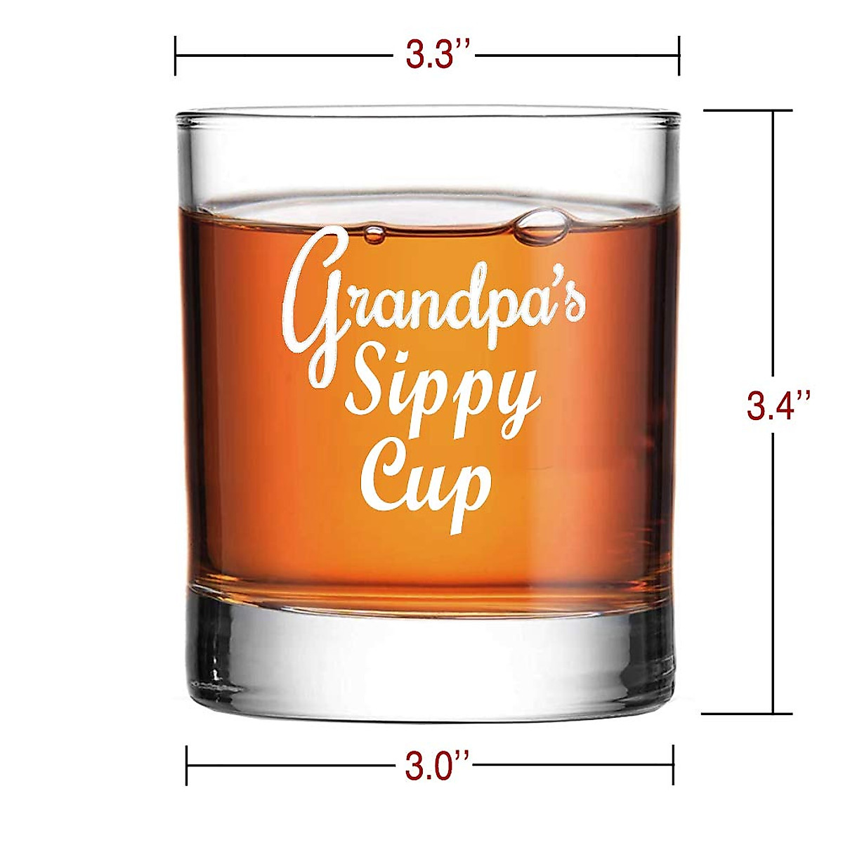Perfectinsoy Grandpa's Sippy Cup Whiskey Glass, Grandpa Whiskey Glass, Funny Birthday Gift for Grandpa, Papa, Dads, Grandfather to be, Baby Shower, Funny Gift for Dad from Daughter Son Kids