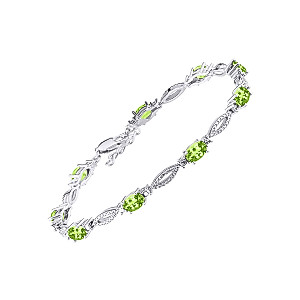 Rylos Spectacular Tennis Bracelet Set With Peridot & Diamonds - August Birthstone*