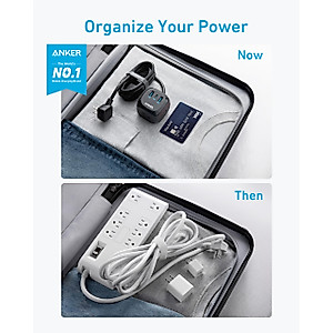 Anker 20W USB C Power Strip, 321 Power Strip with 3 Outlets and USB C Charging for iPhone 15/15 Plus/15 Pro/15 Pro Max, 5 ft Extension Cord, Power Delivery Charging for Dorm Rooms,Home Office(Black)