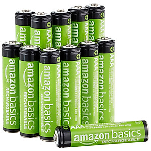 Amazon Basics 12-Pack AAA Rechargeable Batteries, 800 mAh, Pre-Charged & AA High-Capacity Ni-MH Rechargeable Batteries (2400 mAh), Pre-Charged - Pack of 8