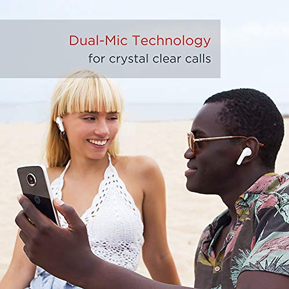 Motorola VerveBuds 500 True Wireless in-Ear Headphones - Cordless Earbuds with Microphone - Use as a Mono Bluetooth 5.0 Headset - Stereo Sound, Dual Mic, 9 Hours Playtime - Voice Assistant Compatible