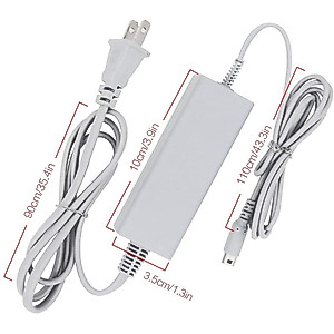 Wii-U Gamepad Charger Cord, TFSeven AC Power Adapter Charger Wiiu Charging Cable Power Supply Cord for Nintendo Wii U Gamepad Remote Controller
