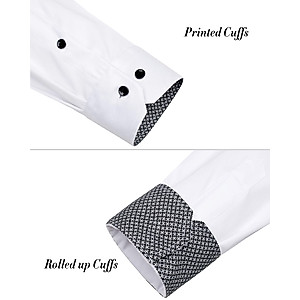 J.VER Men's Casual Long Sleeve Stretch Dress Shirt Wrinkle-Free Regular Fit Button Down Shirts White Black