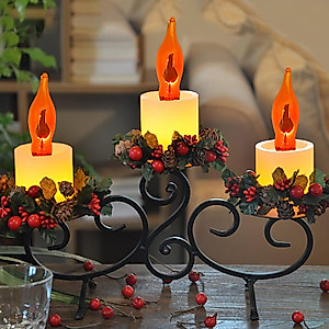 12 Pack Flicker Flame Light Bulbs, C18 Halloween Orange Flame Replacement Bulbs E12 Candelabra Base Light Bulbs for Electric Window Candles Halloween Indoor Outdoor String Lights , 1 Watt, 120 Volts