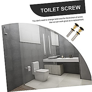 Housoutil 3sets Toilet Accessories Universal Toilet Seat Screws and Bolts Set for Easy Installation 2pcs*3