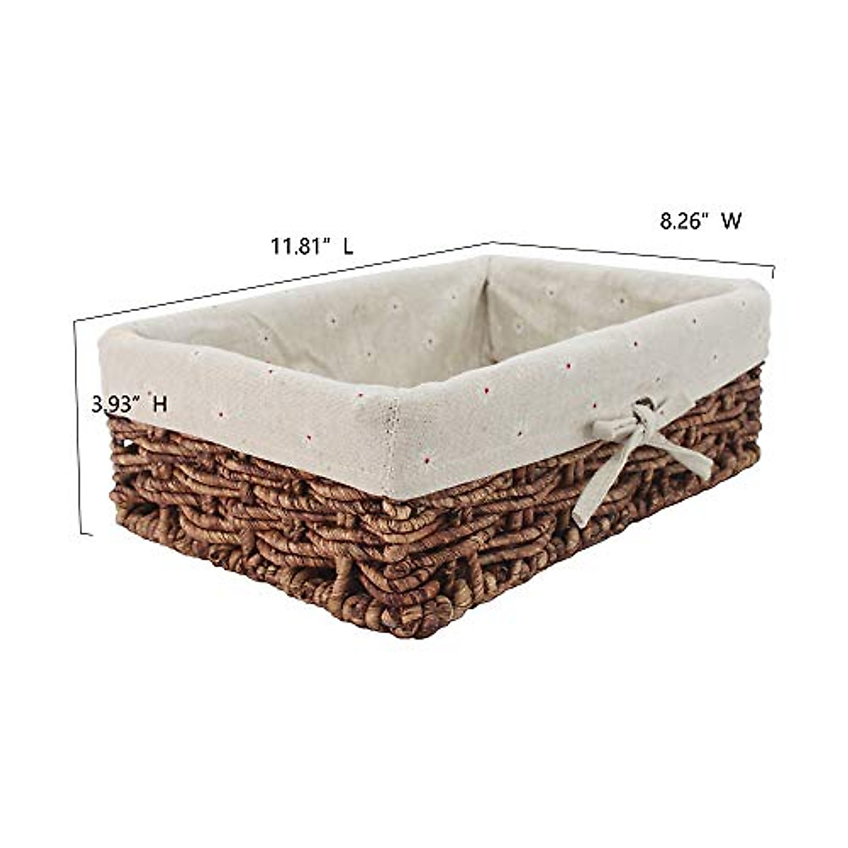 Kingwillow, Storage Basket, Natural Corn leaves Storage Bins,Rectangular Basket,Arts and Crafts.