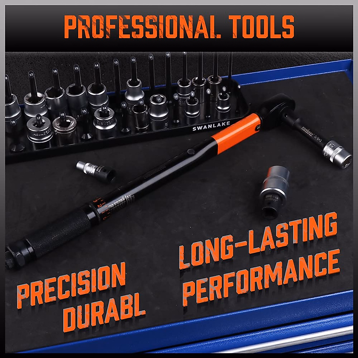 HORUSDY 3/8-Inch Drive Click Torque Wrench, 10-80 Ft-Lb, Quick Release Ratchets, Black