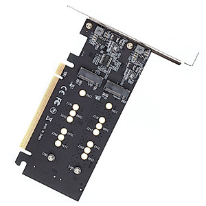 Nvme Pcie Card, Pcie Nvme Adapter NVME Two‑Plate Design 3.0 X16 Great Workmanship Environmentally Durable for Computer for Desktop for Replacement for PC