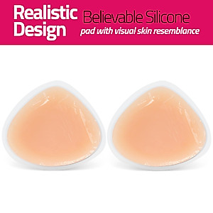 IVITA One Pair A Cup Self Adhesive Triangle Silicone Breast Forms Mastectomy Prosthesis Bra Enhancer Inserts Concave Bra Pads