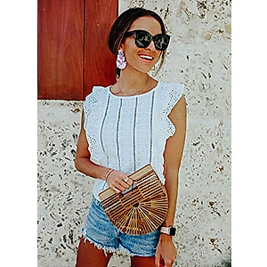 Bohemian Beaded Earrings for Women Raffia Statement Earrings Dangle Flower Earrings Valentine's Day Gift for Women