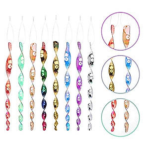 Cabilock 8Pcs Bird Blinder Reflective Hanging Decoy Pendant Sparkly Holographic Deterrent Bird Device for Orchard Garden 30CM Mixed Color