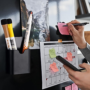 Jetec 8 Pcs Magnetic Pen Marker Holders Dry Erase Magnetic Pen Pencil Holder Organizer Home Office Supplies for Refrigerator Whiteboard Locker (Black)