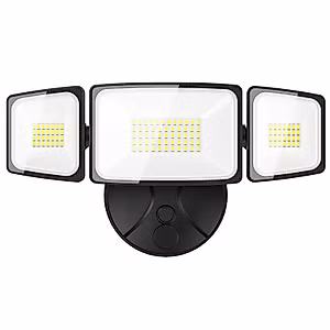 Onforu 60W Flood Lights Outdoor, 6000LM Super Bright Security Lights Switch Controlled, 3 Adjustable Heads, IP65 Waterproof, 6500K Wall Mount Exterior LED Flood Light