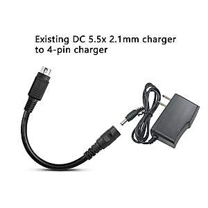 PNGKNYOCN 15CM 4 Pin DIN to 5.5 X 2.1mm DC Power Short Cable for CCTV Camera System Chargers Adapter (2-Pack)
