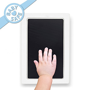 Large Clean Touch Ink Pad for Baby Handprints and Footprints – Inkless Infant Hand & Foot Stamp – Safe for Babies, Doesn’t Touch Skin – Perfect Family Memory or Gift, Black Print Kit by Tiny Gifts