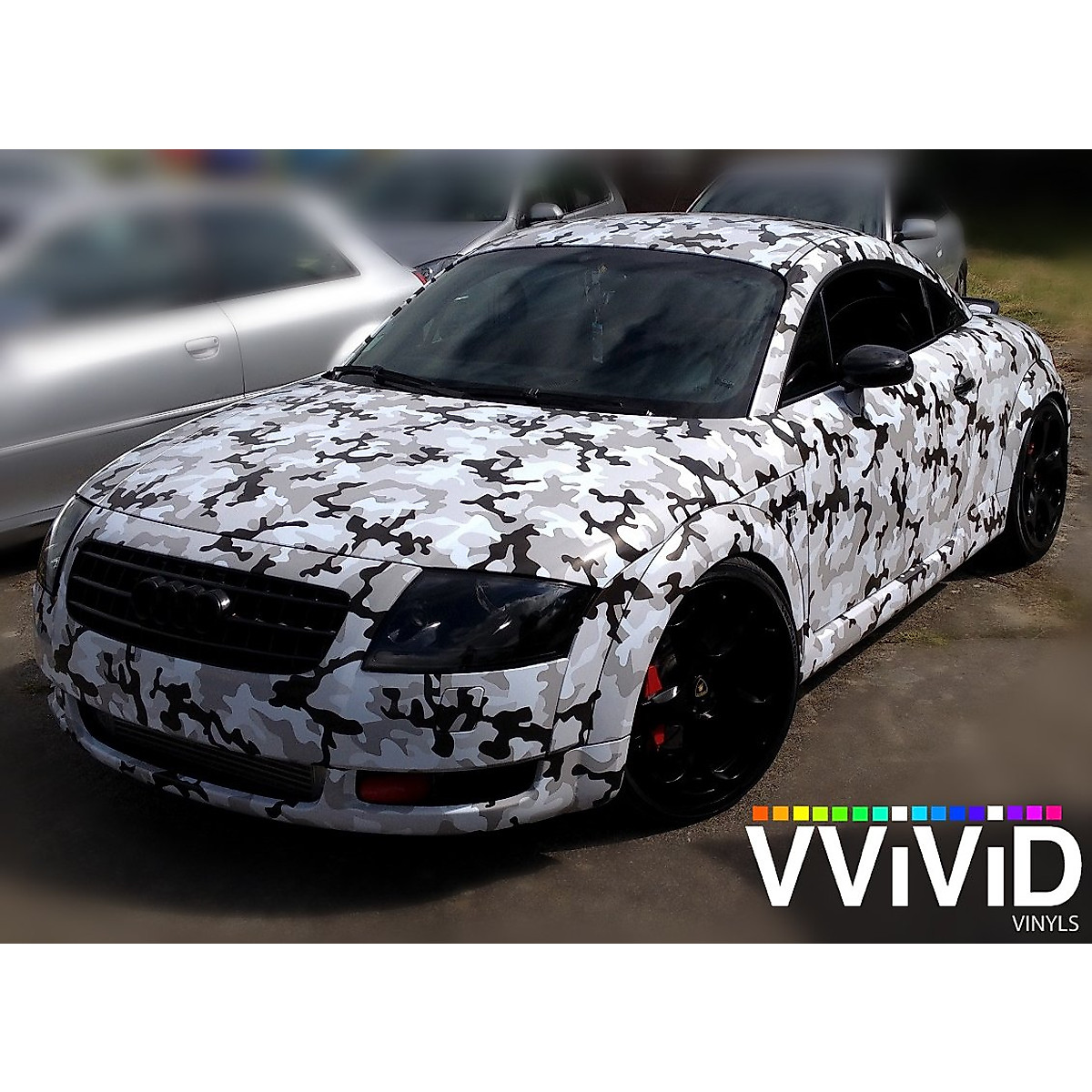 VViViD Vinyl Camouflage Pattern Wrap Air-Release Adhesive Film Sheets (1ft x 5ft, Snow Camo)