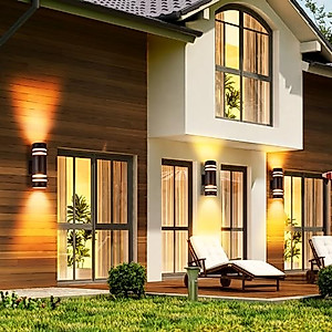 Housen Solutions Outdoor Light Fixture, IP65 Waterproof Exterior Lighting Fixtures, Oil Rubbed Bronze Aluminum Wall Mount Porch Lights, Outdoor Lights for House Garge