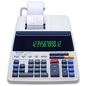 Sharp EL-1197PIII Heavy Duty Color Printing Calculator with Clock and Calendar