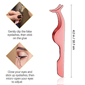 Leipple False Eyelashes 5 Pairs - Professional Reusable 3D Mink Lashes - Handmade Natural Thick Fluffy Fake Eyelashes with Stainless Steel Eyelash Tweezers (Bomb)