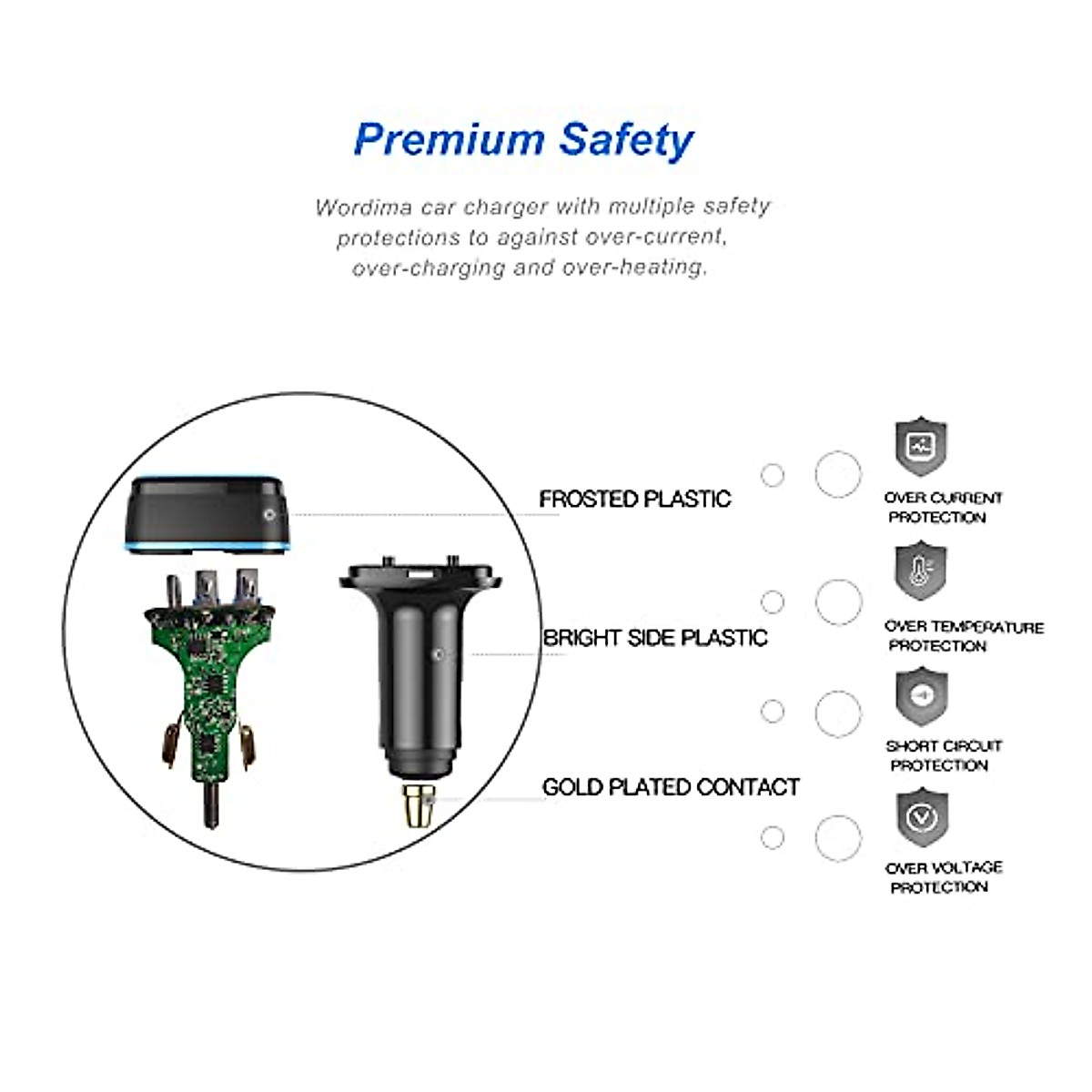 85w USB C Car Charger,WORDIMA USB Car Charger 3Port Fast Charger Cigarette Lighter USB Adapter Compatible with iPhone 14 13 12 Pro Max iPad Pro,Google Pixel,Oneplus,Samsung Galaxy S21,MacBook Pro Air