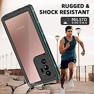 WIFORT Samsung Galaxy Note 20 Ultra Waterproof Case Built-in Screen Protector Water Resistant Cover Protective Drop Protection Hard, Shockproof Full Body Case for Samsung Note 20 Ultra 5G, Teal