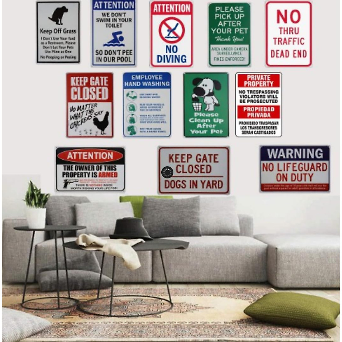 Wall Watch Out for - Tin Sign - Emergency Exit Only English Spanish Dual Language Tin Metal Signs Road Street Sign Outdoor Decor Caution Signs. 12 X 16 Inch