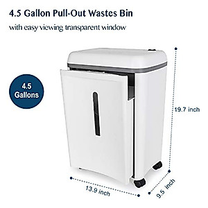 WOLVERINE 8-Sheet Super Micro Cut High Security Level P-5 Ultra Quiet Paper/Credit Card Home Office Shredder with 4.5 gallons Pullout Waste Bin SD9101 (White)