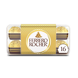 Ferrero Rocher, 16 Count, Premium Gourmet Milk Chocolate Hazelnut, Individually Wrapped Candy for Gifting, Mother's Day Gift, 7 oz