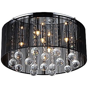 Warehouse of Tiffany Jasmine Crystal Chandelier,Black, 9"