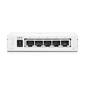 HPE Networking Instant On Switch Series 1430 5-Port Gb Unmanaged Layer 2 Ethernet Switch | 5X 1G | Fan-Less | US Cord (R8R44A#ABA)