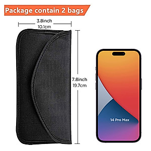 ONEVER 2 Pack Faraday Bags for Car Keys and Cell Phone, Signal Blocking Key Pouch Wallet, Anti-Tracking Anti Theft Car Protection, Signal Jammer WiFi/GSM/LTE/NFC/RFID, GPS Blocker