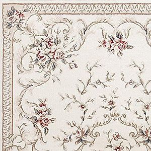 NEW HOME Classic Floral 5'3 x 7'7 Accent Rug in Ivory,