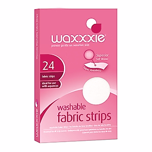 Waxxxie Washable Fabric Wax Strips 24pk for use with Wax Cartridge and Strip Wax for an Unbeatable at Home Salon Experience