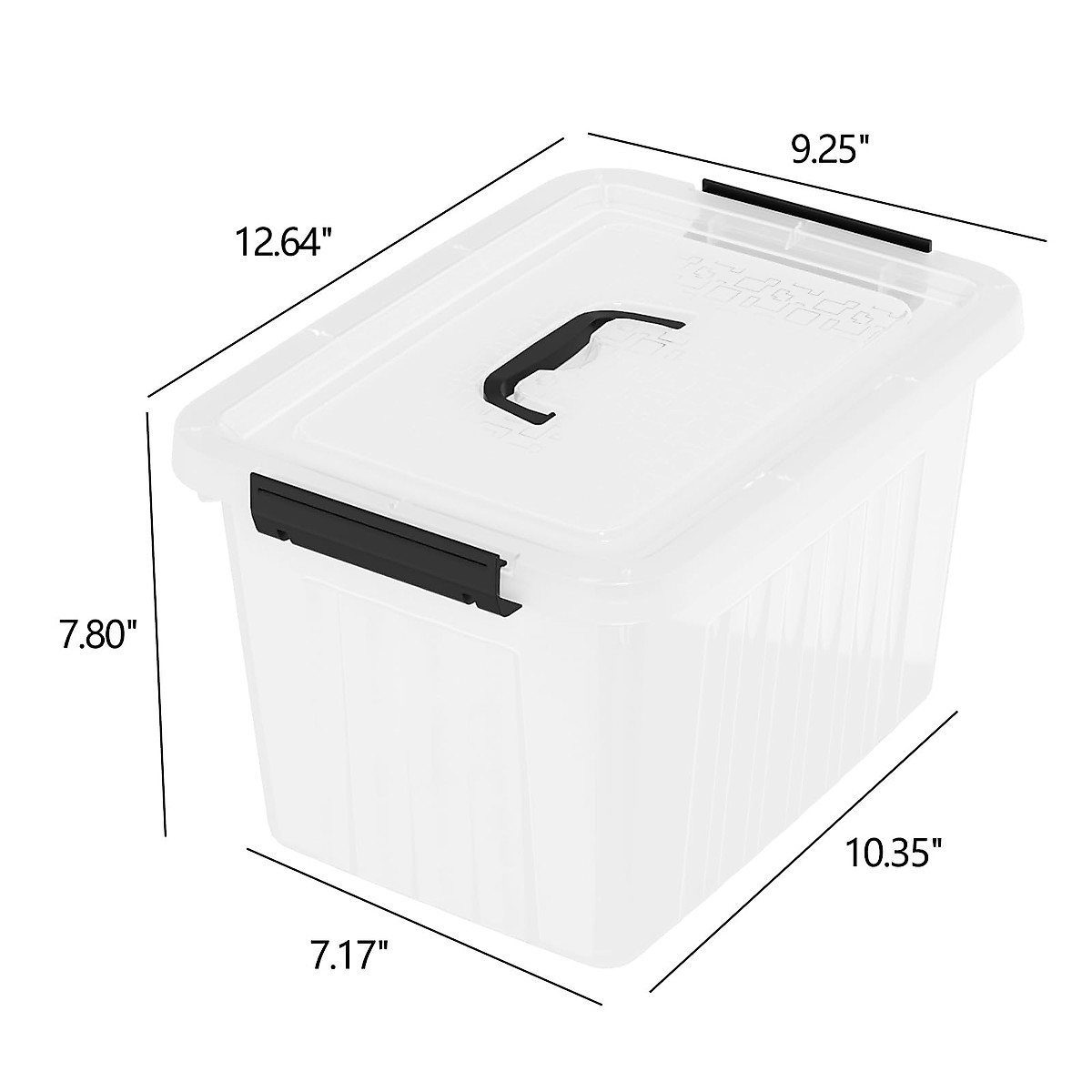 Ziglous 10 Quart Clear Plastic Storage Boxes with Handle, 4-Pack Clear Plastic Storage Bins with Lids