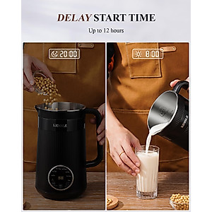 KIDISLE 32oz Automatic Soy Machine for Homemade Almond, Oat, Coconut, Soy, Plant Based Milks and Non Dairy Beverages with Delay Start/Keep Warm/Self-Cleaning/Boil Water