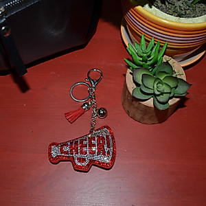 Popfizzy Red Cheer Keychain for Girls, Cheerleader Gifts for Girls, Bag Charm, Cheer Gifts, Cheer Stuff, Backpack Charms