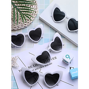 Flutesan 15 Pairs Heart Sunglasses Bachelorette Sunglasses Heart Shaped Sunglasses Bachelorette Party Supplies for Women(White)