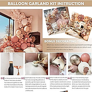 Woaipati Balloon Arch Garland Kit,Double-Stuffed Blush Nude Apricot Party Balloons Decoration Set for Retro Boho Wedding Baby Shower Bridal Engagement Anniversary Graduation Birthday Decorations
