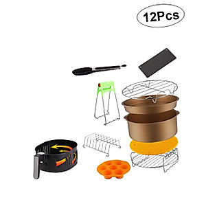 Unomor 1 Set 7 Barbecue Tool Grilling Accessories Outdoor BBQ Outdoor Accessories Air Fryer Barbecue Accessories Outdoor Griddle Grill Outdoor Grills Travel 12 Piece Set Metal