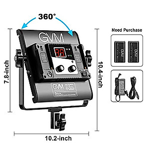 GVM 3 Pack LED Video Lighting Kits with APP Control, Bi-Color Variable 2300K~6800K with Digital Display Brightness of 10~100% for Video Photography, CRI97+ TLCI97 Led Video Light Panel +Barndoor