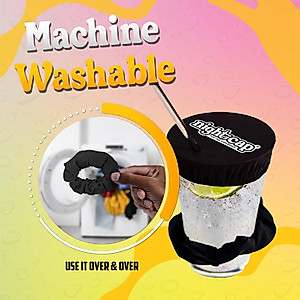 Nightcap The Original Drink Cover Scrunchie, 2 Pack – As Seen On Shark Tank And TikTok - Reusable - Wear On Wrist Or In Hair, Prevent Drink Spiking - Sanitary Pocket Keeps Cover Clean – Black